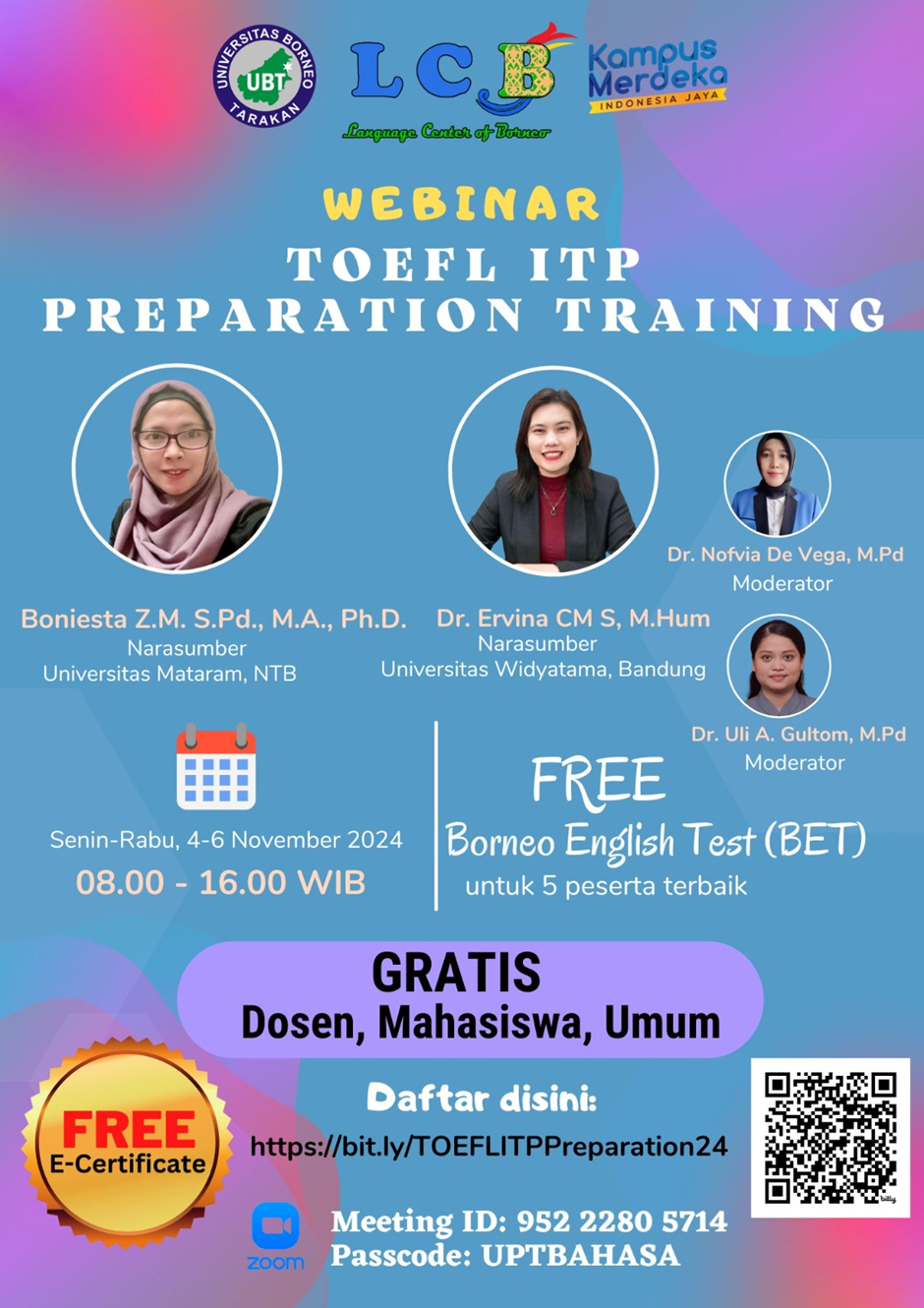 Kepala UPA Bahasa UNRAM menjadi Narasumber dalam TOEFL ITP Preparation Training yang diadakan ...