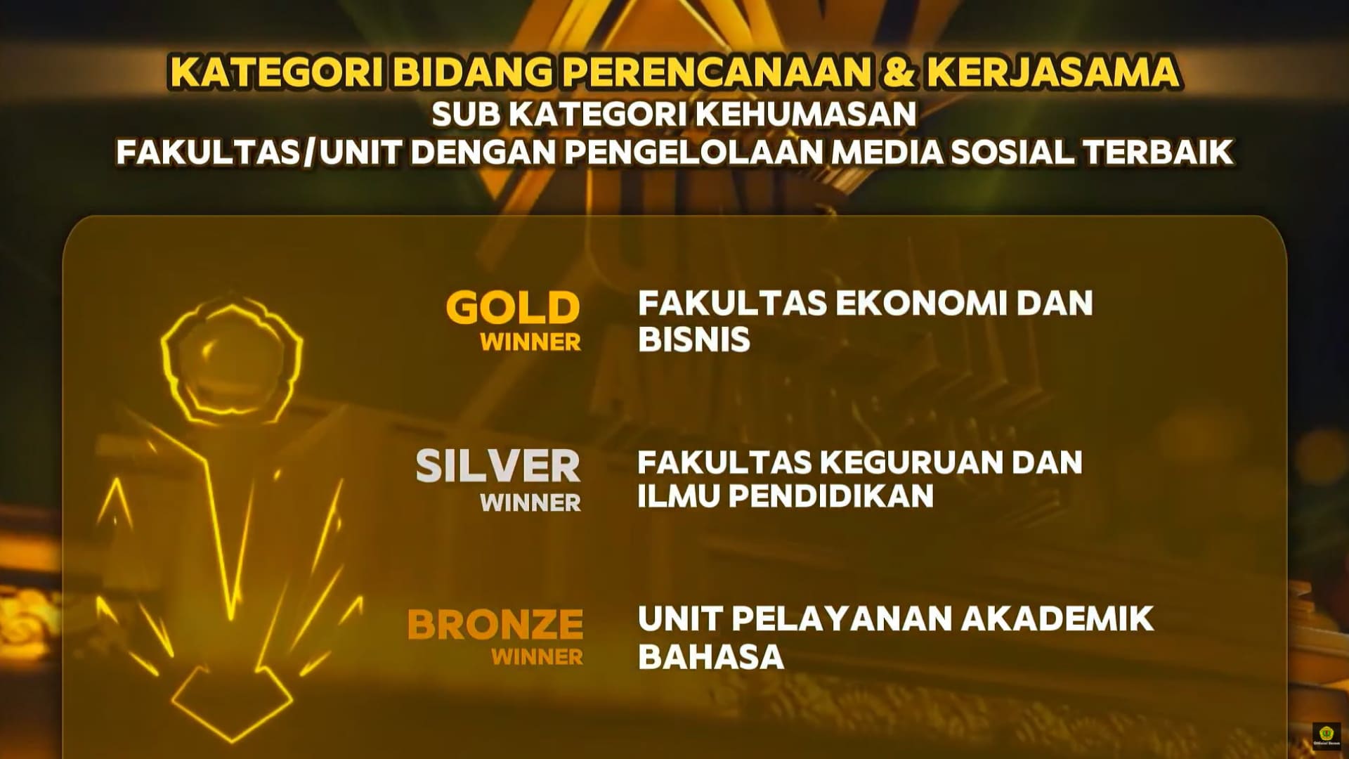 Sapu 2 Medali Bronze dalam Unram Award, UPA Bahasa Unram berhasil duduki posisi 3 terbaik ...